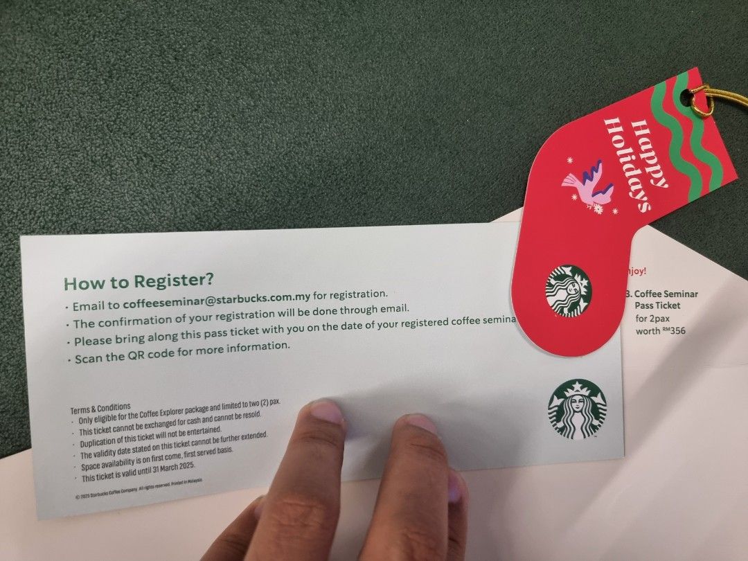 Starbucks Malaysia coffee seminar pass for 2 person, Tickets & Vouchers ...