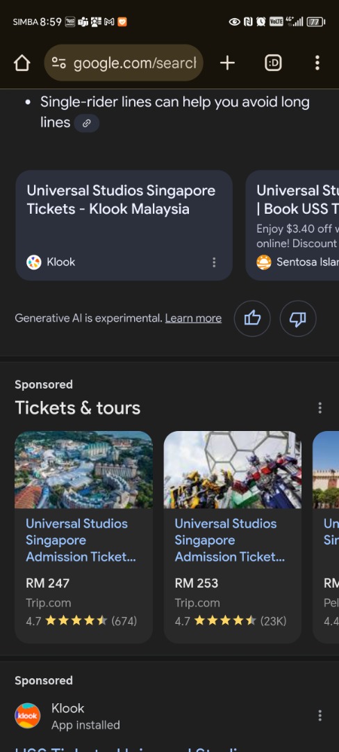 Uss ticket, Everything Else, Others on Carousell