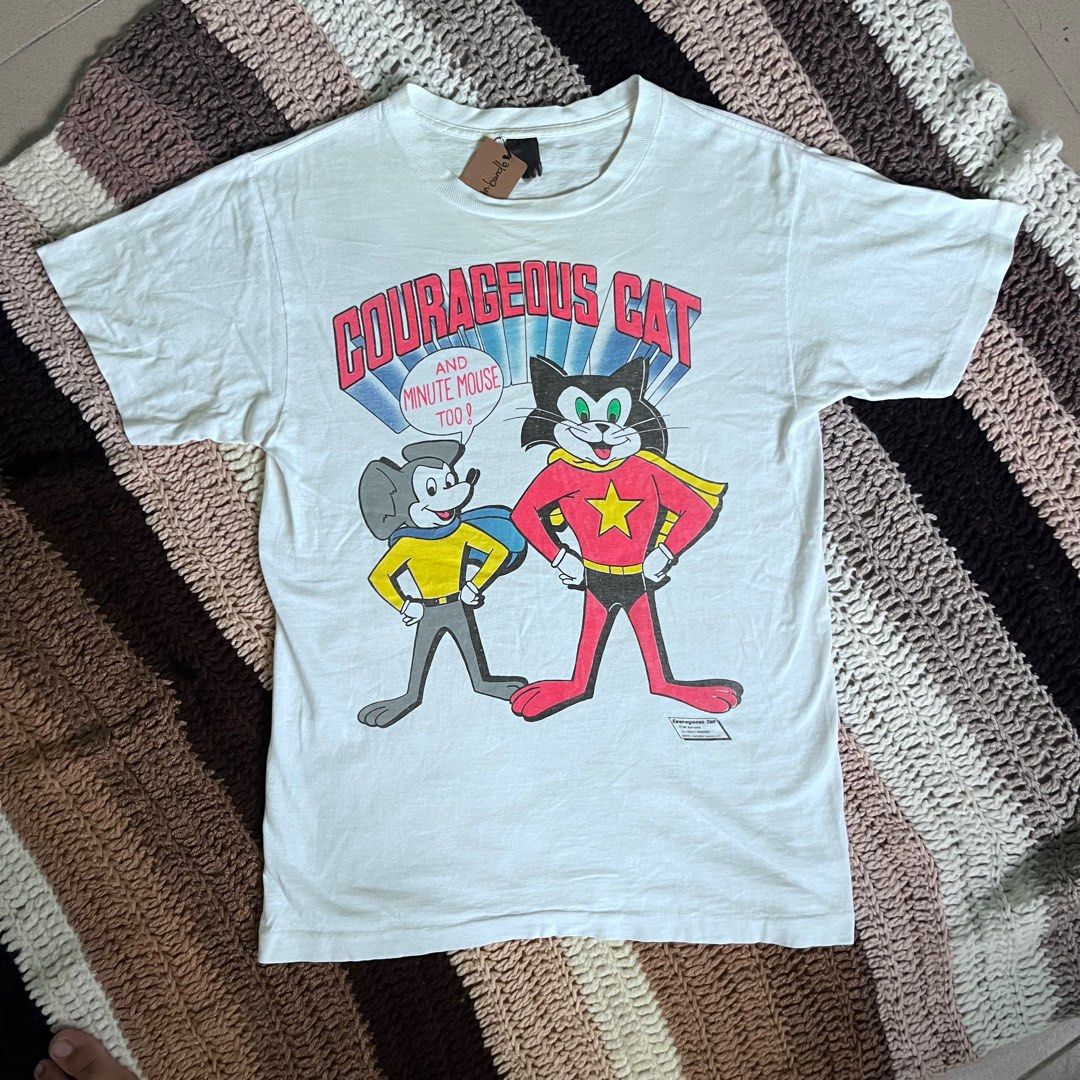 Vintage 80s Courageous Cat, Men's Fashion, Tops & Sets, Tshirts & Polo ...