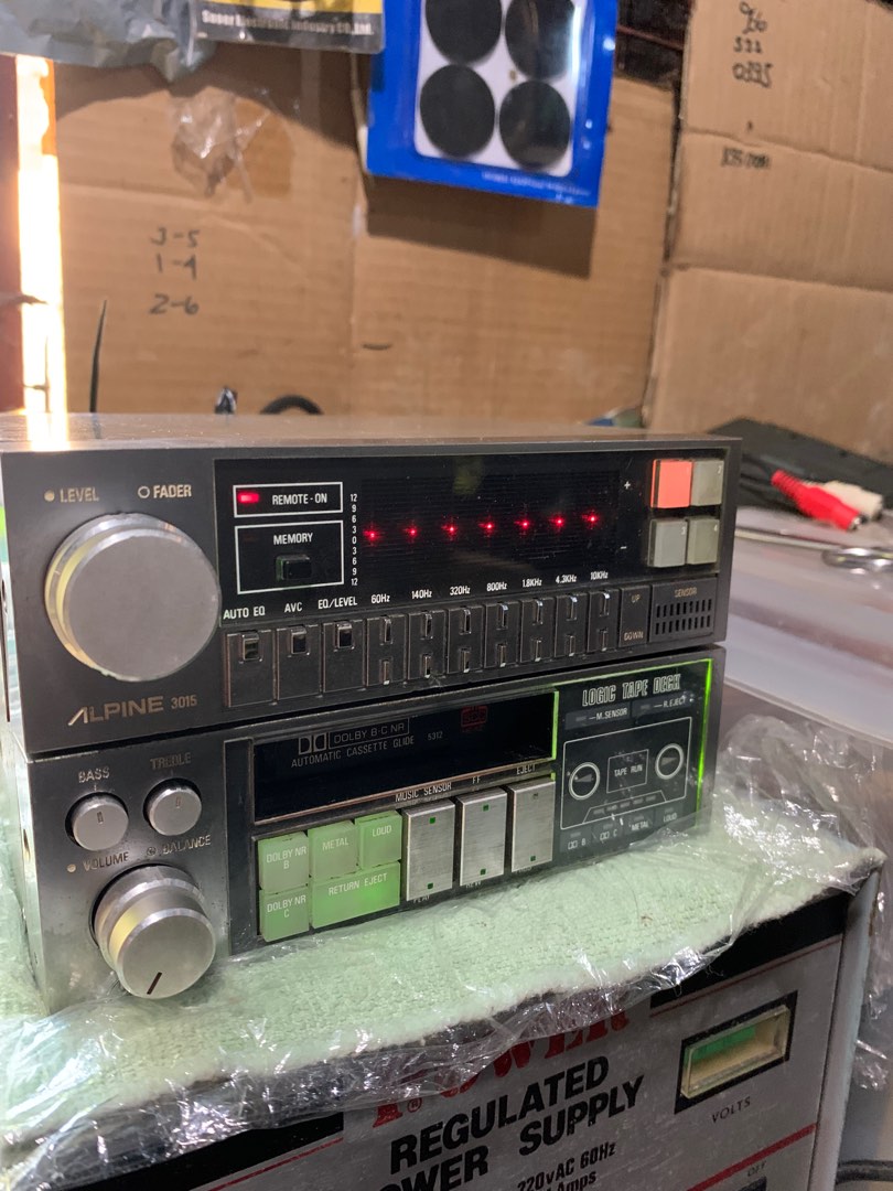 VINTAGE ALPINE PRE AMP EQUALIZER/CASSETTE DECK DC 12 VOLTS NEGATIVE ...