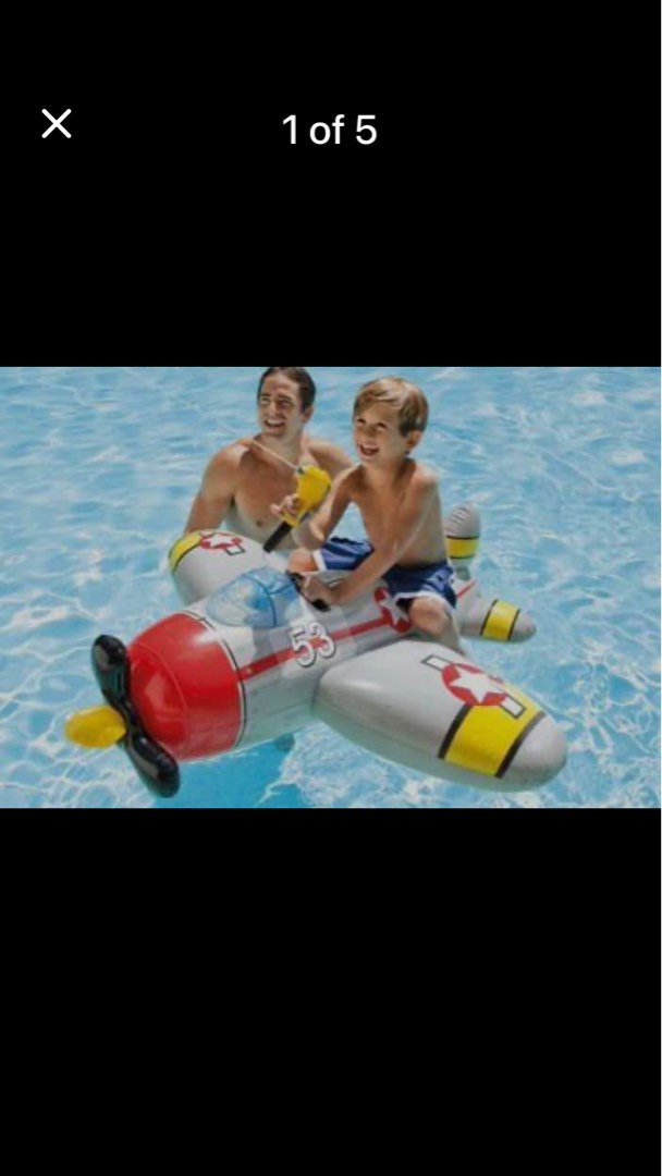 Water Gun Plane Ride-On Pool Float Inflatable Toy., Hobbies & Toys ...