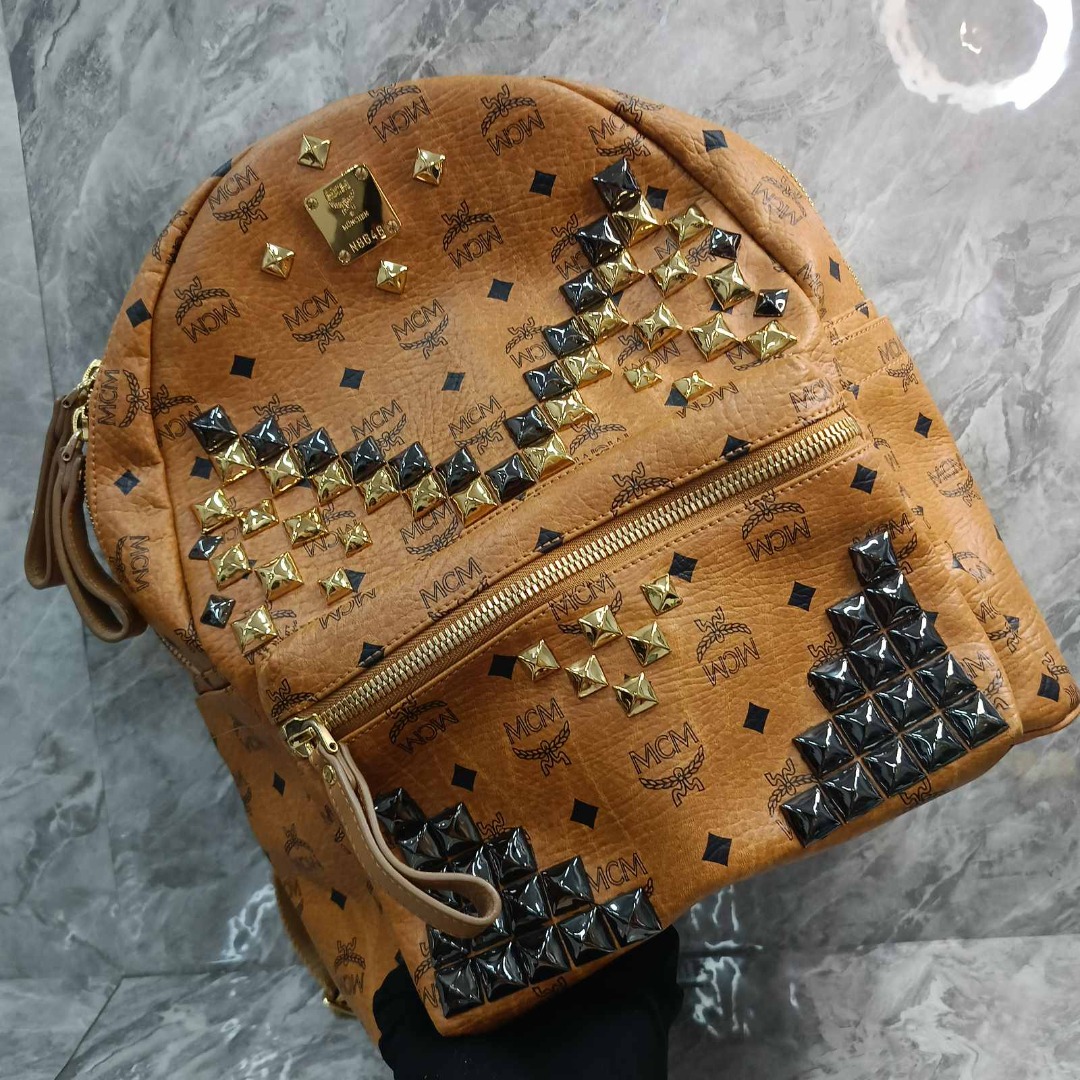 247007933 MCM BAG CANVAS BACK PACK STUDS, Luxury, Bags & Wallets on ...