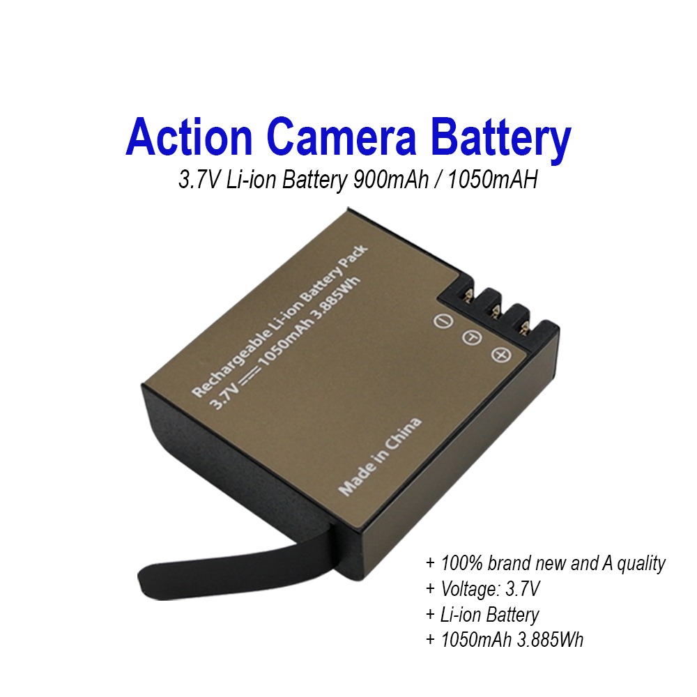 3.7V 900mAH / 1050mAH EKEN BATTERY N9 Sport DVR Battery Li-ion Battery ...