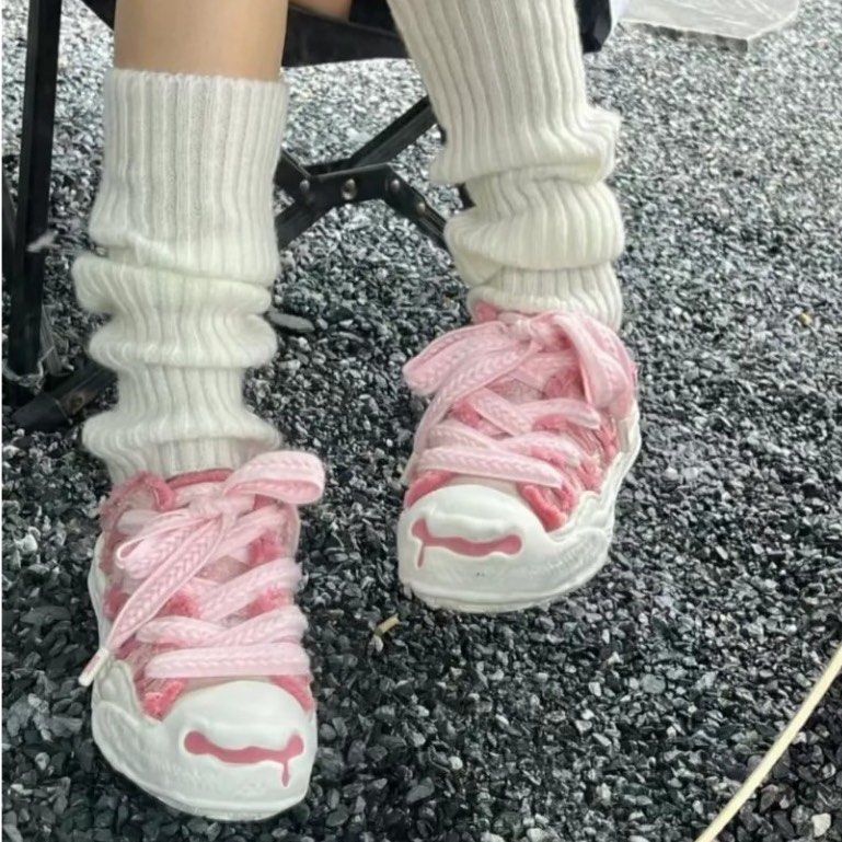 趙露思同款 HOODFIVE2 CANVAS CREAM SHOES 潮牌H52 開口笑 奶油鞋 蛋糕鞋盒 設計款球鞋 穿搭 休閒 解構 溶解 ...