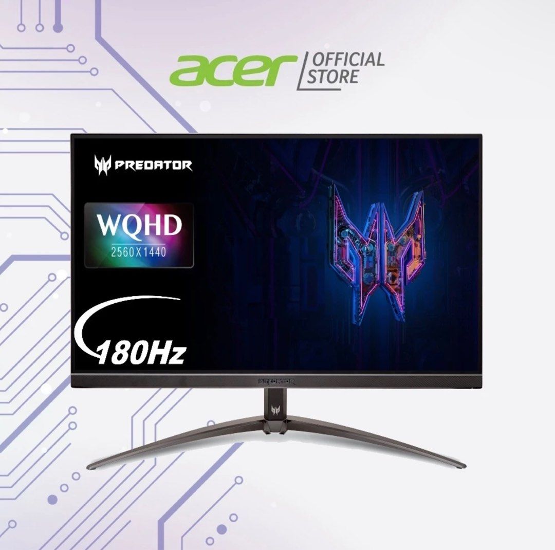 Acer Predator 27" Inch 2K WHD IPS Gaming Monitor Screen with 180Hz ...