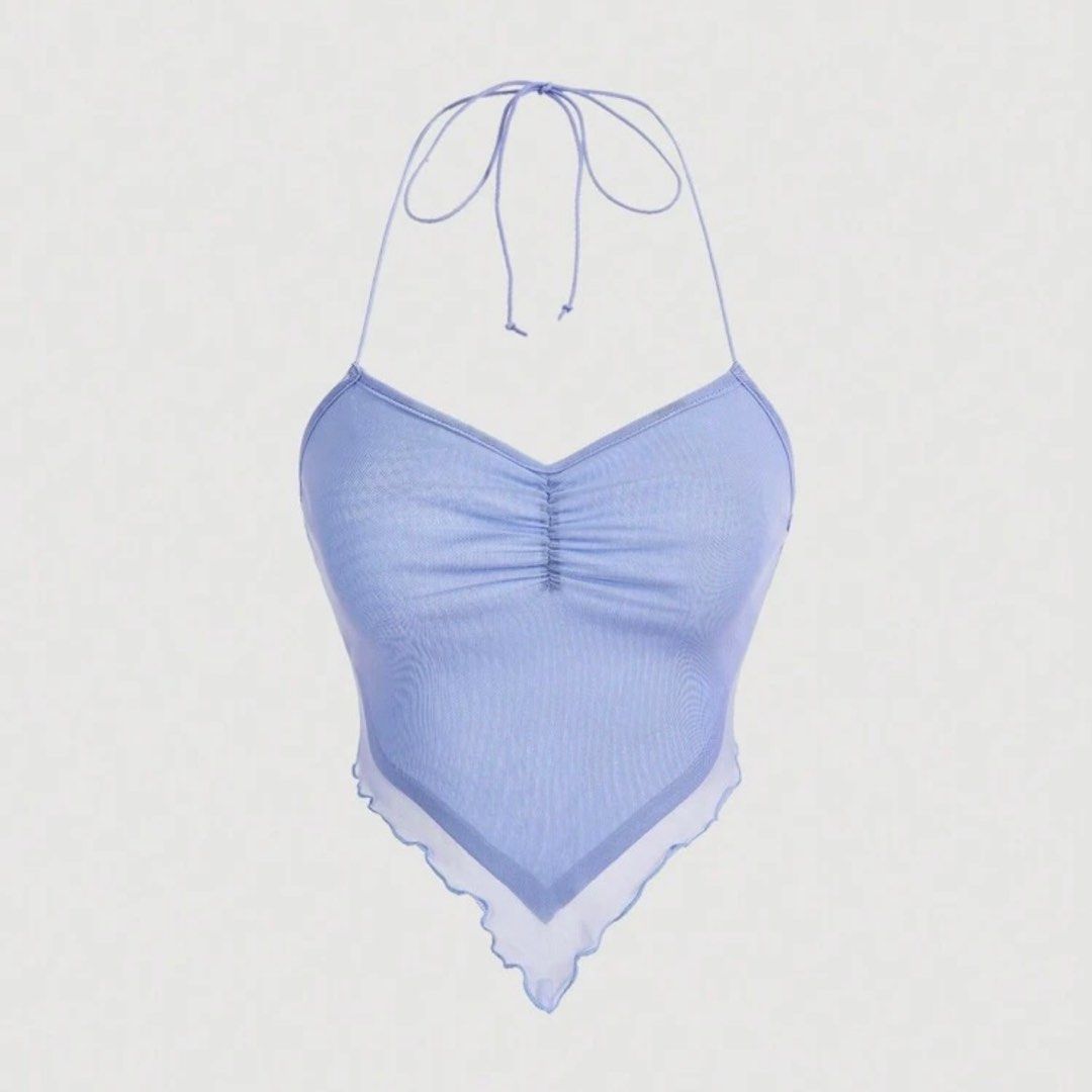 Backless Mesh Halter Top, Women's Fashion, Tops, Other Tops on Carousell