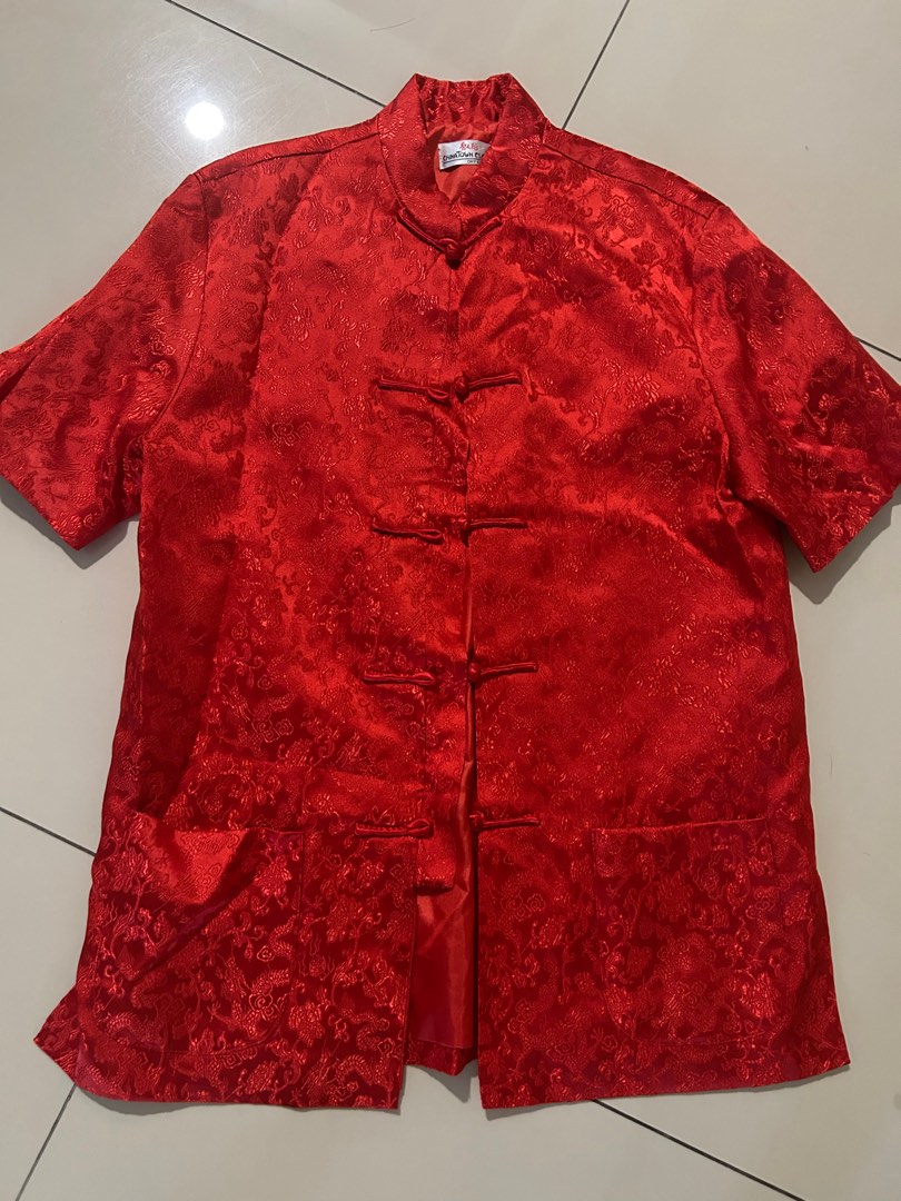 Chinatown Classic Men Red Samfu / Oriental Wear, Men's Fashion, Tops ...