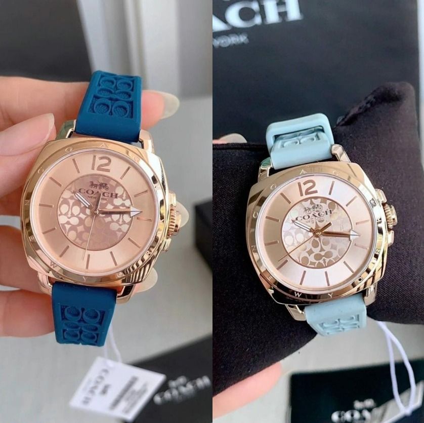 Coach Ladies Watch - Boyfriend Three Hand Watch Rose Gold Stainless ...