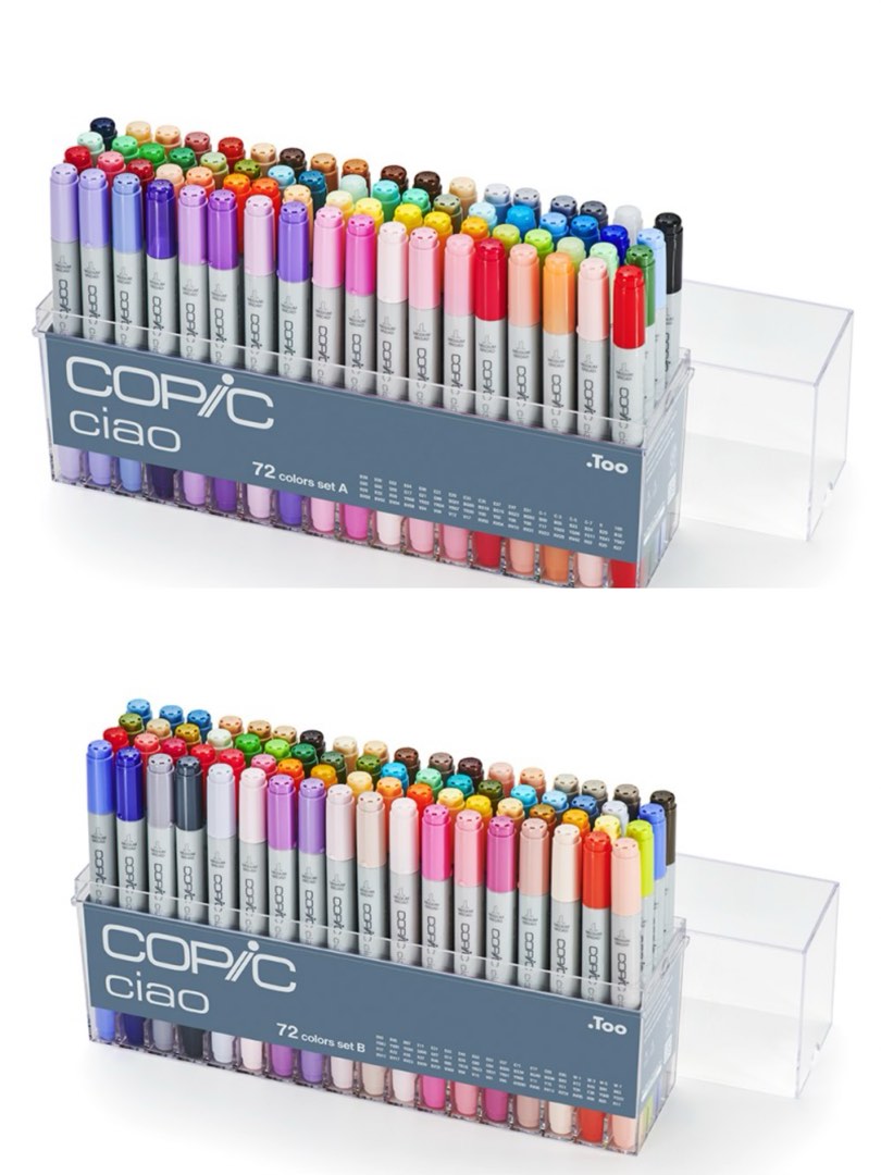Copic ciao麥克筆72色套裝A+B, 興趣及遊戲, 書本 & 文具, 補充練習 - Carousell