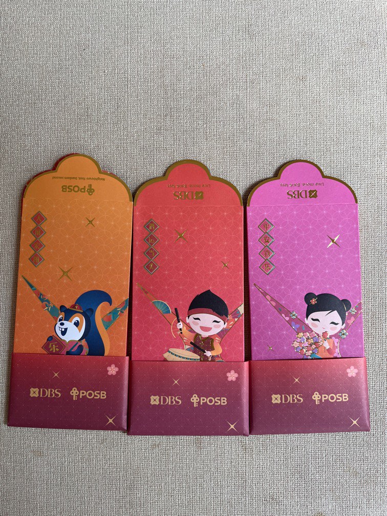 DBS POSB Red Packets (All 3 packs), Hobbies & Toys, Stationery & Craft ...