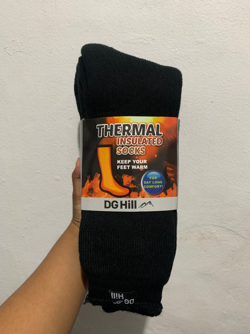 DG Hill Thermal Insulated Socks, Heat Trapping Thick Thermal Insulated Winter Crew Socks, 2 Pack ...