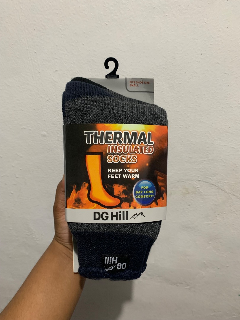 DG Hill Thermal Insulated Socks, Heat Trapping Thick Thermal Insulated Winter Crew Socks, 2 Pack ...