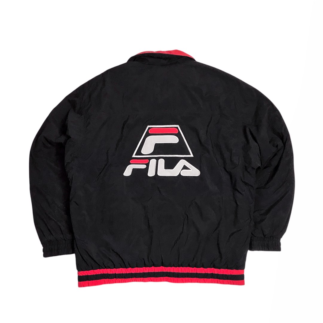 Fila Big Embroidery Logo On The Back Vintage Varsity Jacket, Fesyen ...