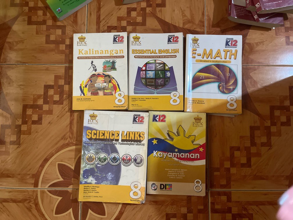 Grade 8 Rex Bookstore Textbooks (Kalinangan 8, Essential English 8, E ...