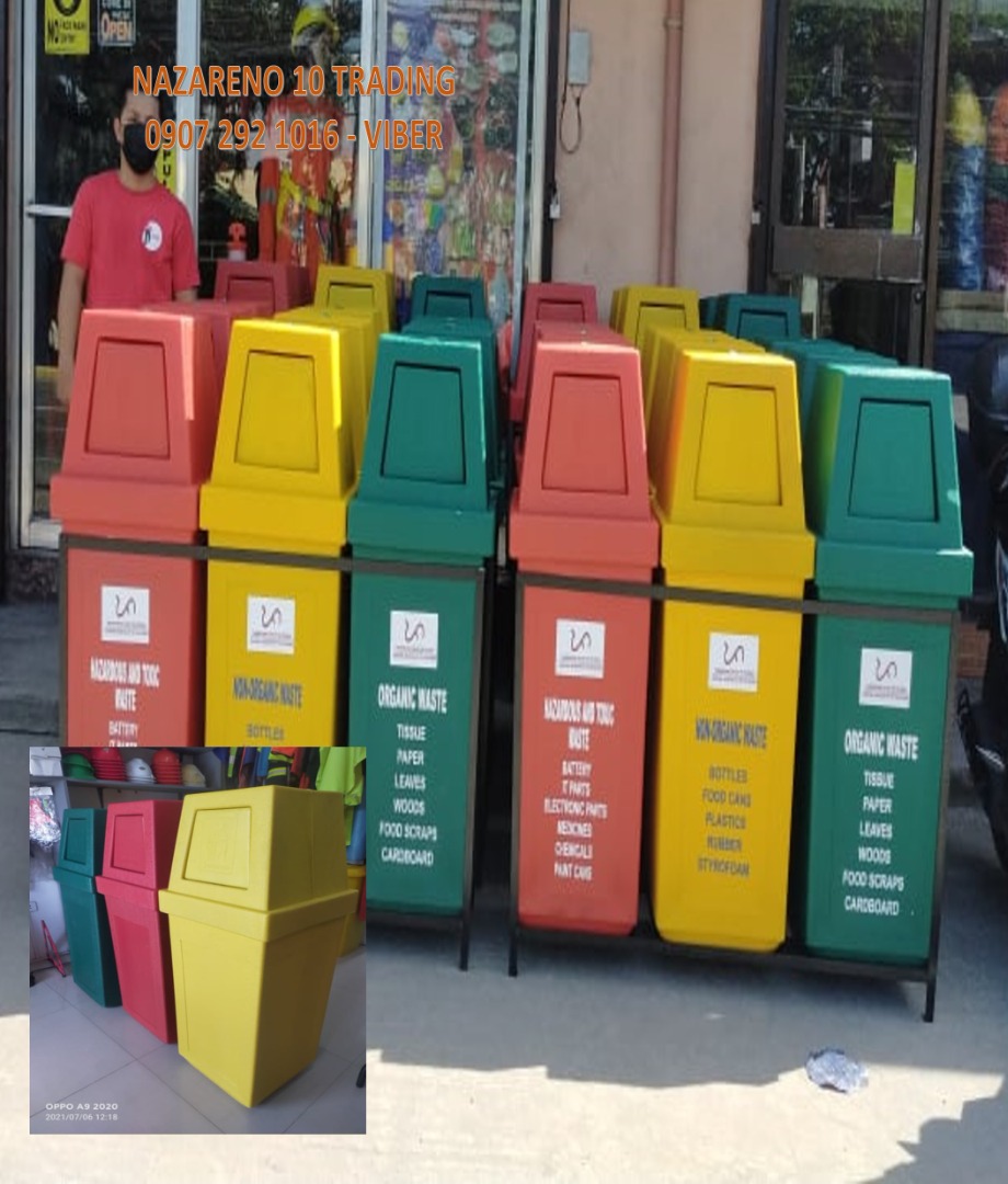 Hooded Trash bin Segregation 746, Furniture & Home Living, Cleaning ...