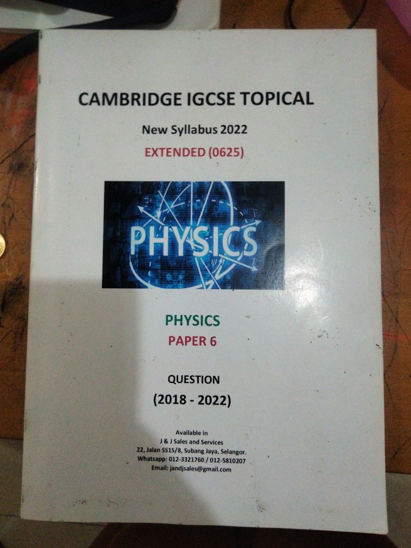IGCSE PHYSICS P6 QUESTION AND MARKSCHEME, Hobbies & Toys, Books & Magazines, Textbooks on Carousell