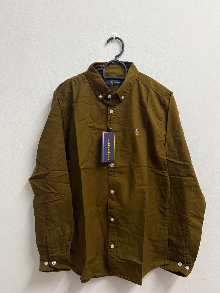 Kemeja Polo Ralph Lauren Dark Mustard Hijau Kuning Yellow Smart Casual ...