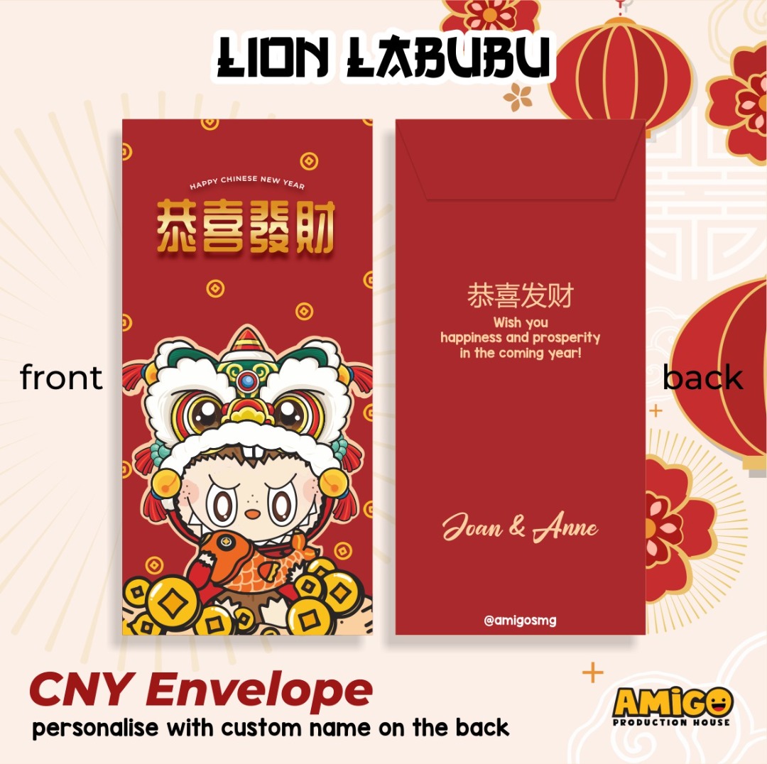 LABUBU POP MART RED PACKET RED WALLET RED ENVELOPE MONEY POUCH MONEY ...