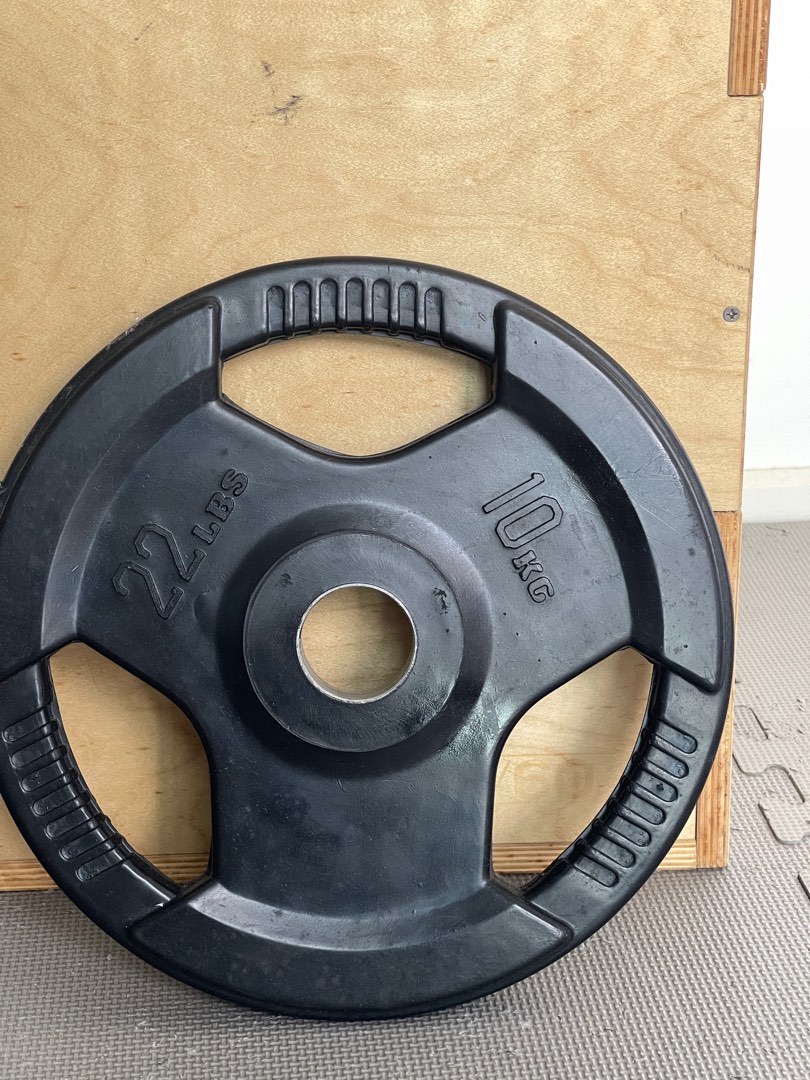 Olympic Size Rubberised Weights 10 kilos, Sports Equipment, Exercise ...