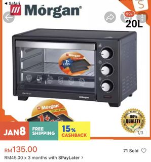 Morgan Oven 100L, TV & Home Appliances, Kitchen Appliances, Ovens ...