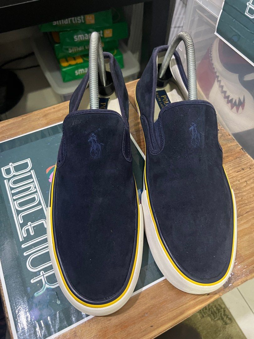 Polo Ralph Lauren Mytton Slip On Suede Navy Blue 11UK, Men's Fashion ...