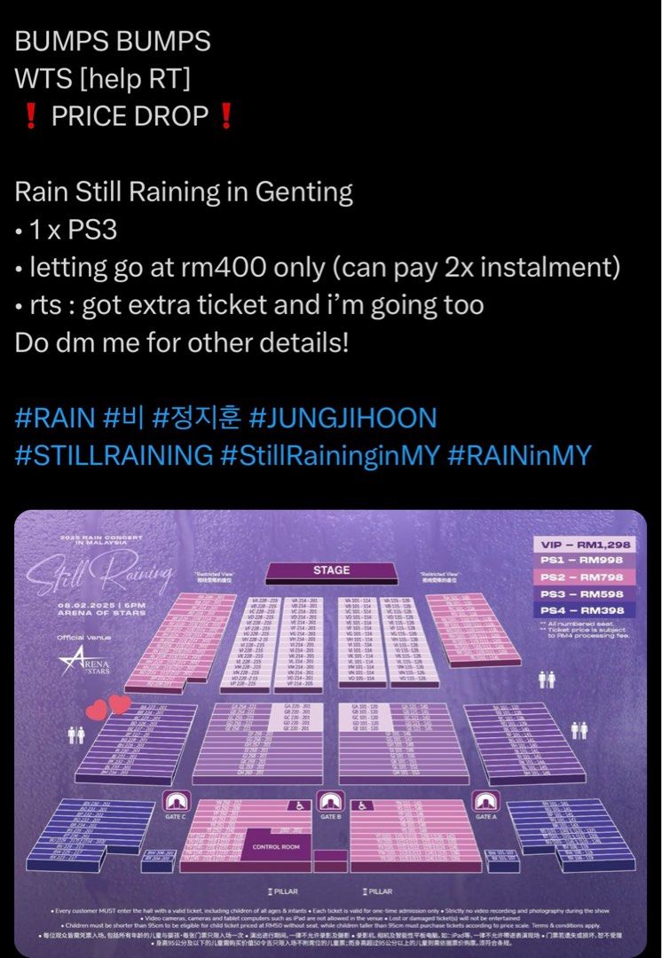 PS3- Rain Still Raining Tour in Malaysia 2025, Tickets & Vouchers ...