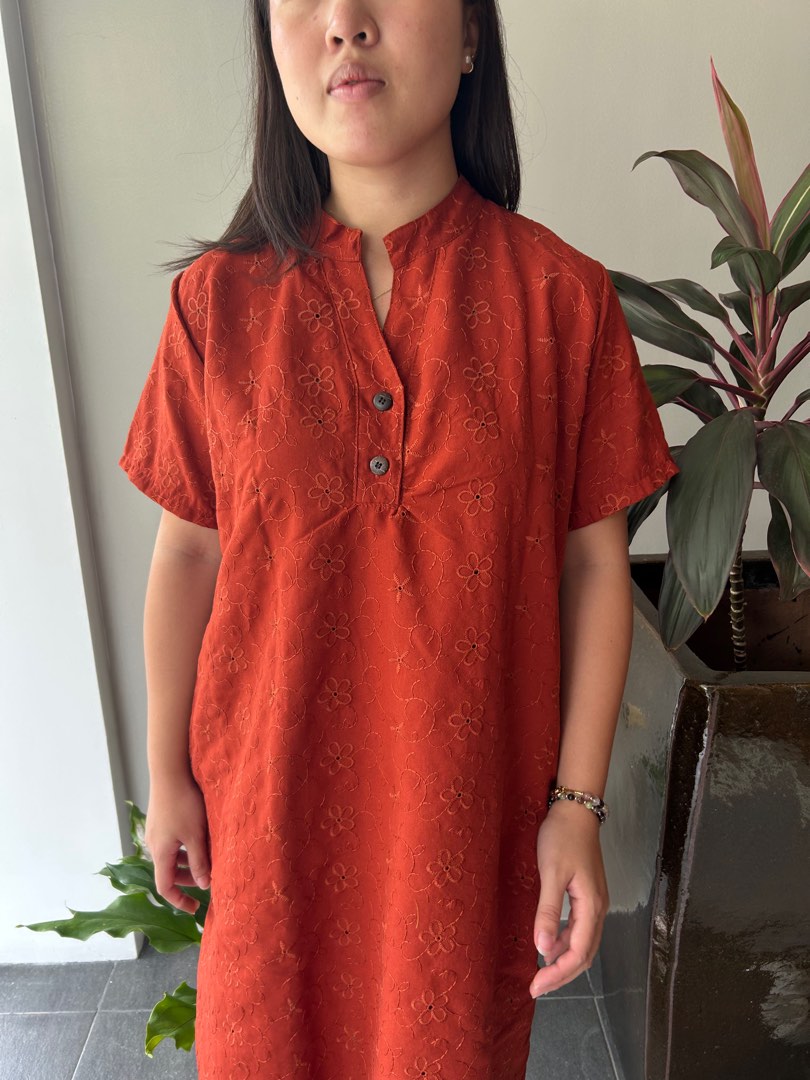 Red Eyelet Dress, Women's Fashion, Dresses & Sets, Dresses on Carousell