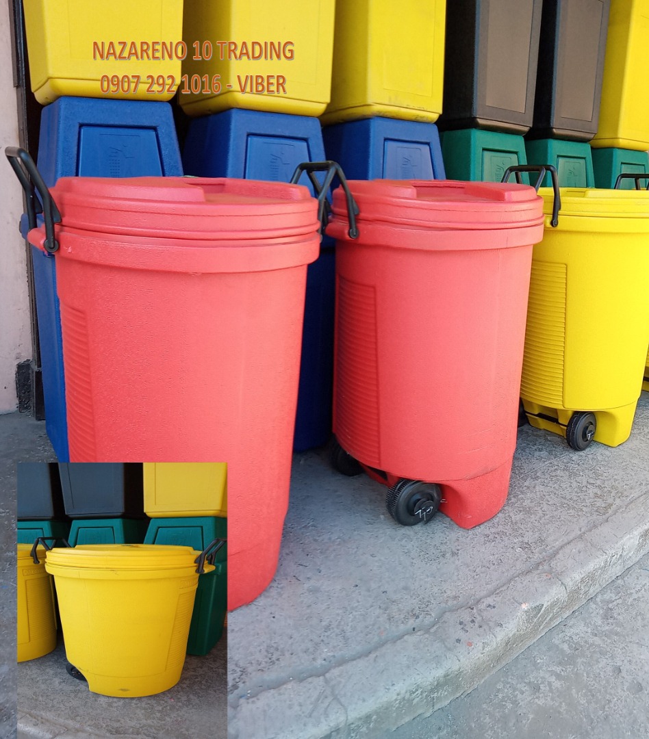 Trolling bin Trash bin w/wheels 743, Furniture & Home Living, Cleaning ...