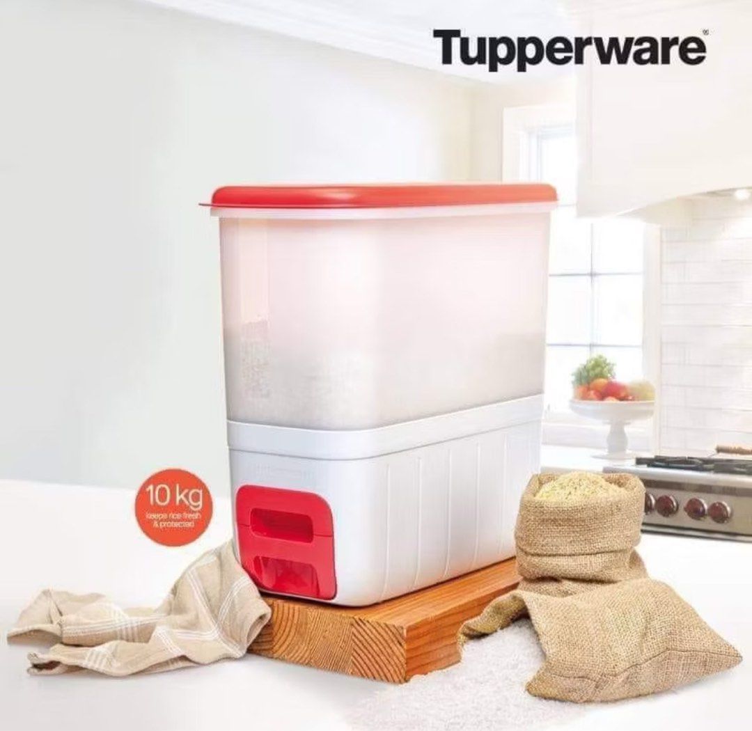 Tupperware Rice Dispenser 10kg, Furniture & Home Living, Kitchenware ...