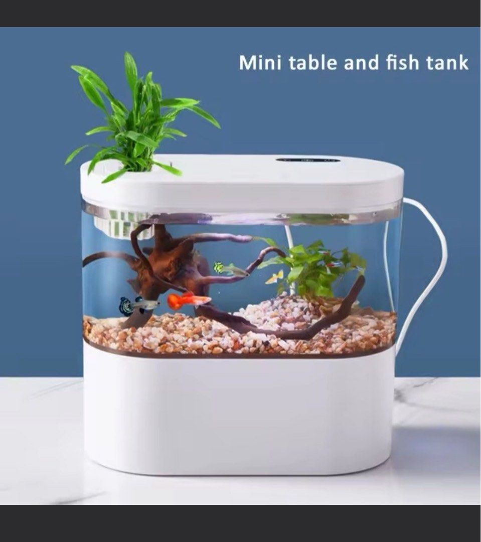 USB Betta Fish Tank Mini Desk Aquarium for Betta Fish & Guppies/ Mini ...