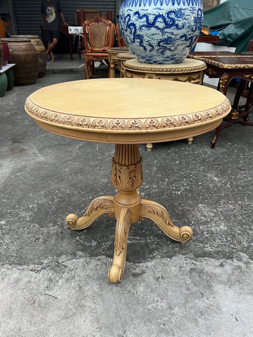 Vintage Narra Round Coffee Table, Furniture & Home Living, Furniture ...