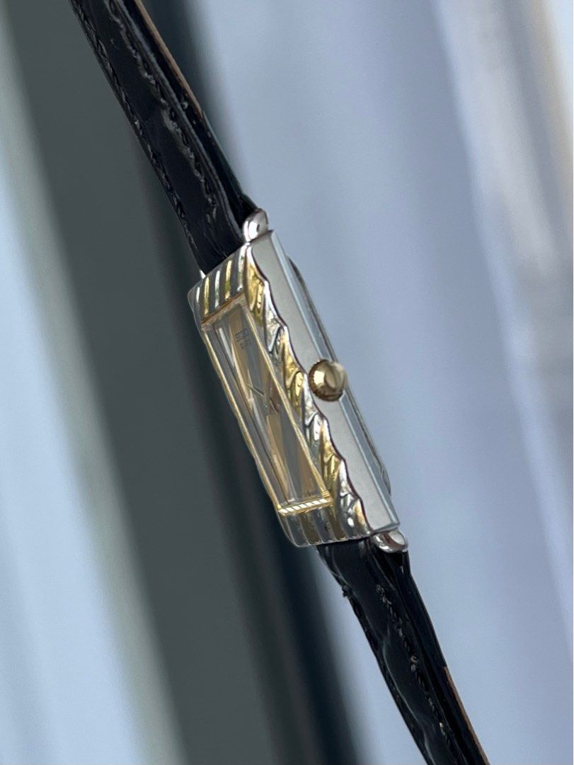 vintage seiko tank two-tone twisted rope bezel art deco quartz, Women's ...