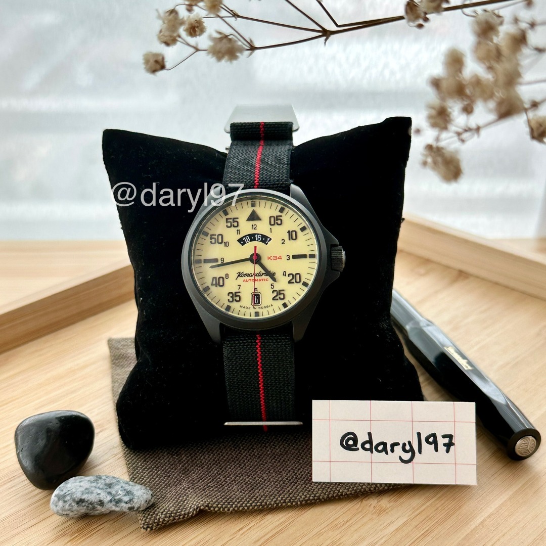 Vostok (Boctok) Komandirskie K34 Full Lume Automatic Field Watch, Men's ...