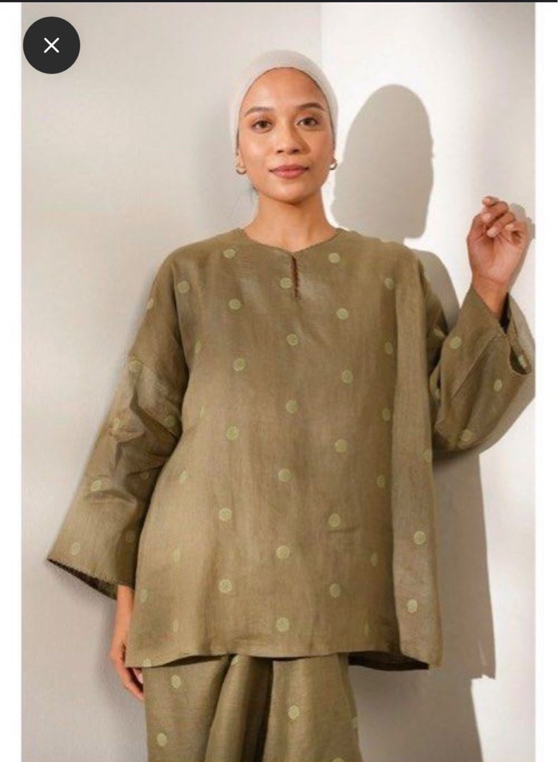 Whimsigirl Mentari Linen Kurung Set in Halia, Women's Fashion, Muslimah ...