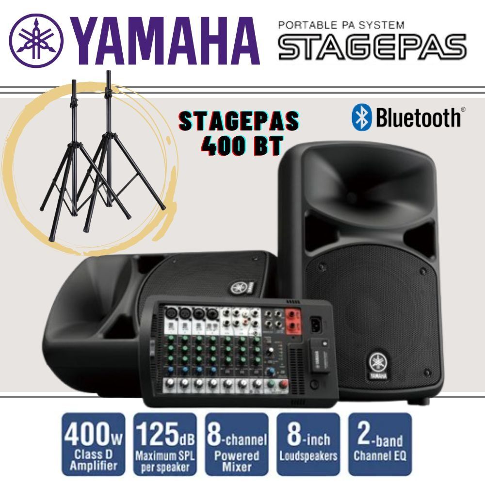 Yamaha Stagepas 400BT Portable PA System Set Bluetooth Version with ...