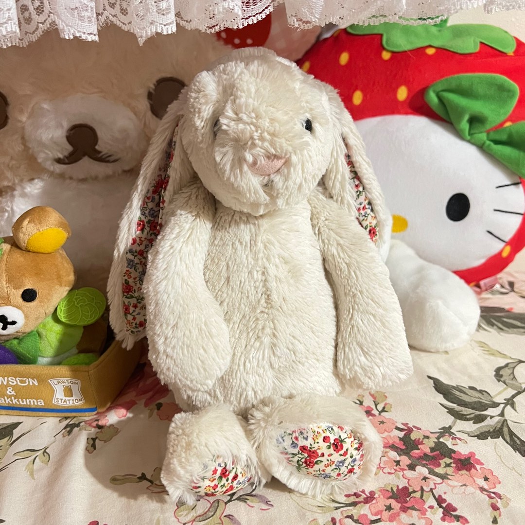 31cm Medium Jellycat London Cream White Blossom Bunny Stuffie Stufftoy ...