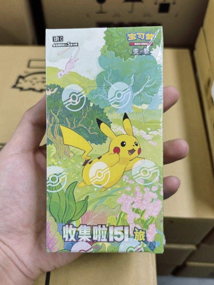 官方直購 預訂 Pre Order Pokémon Trading Card Game 151 PTCG 簡中 簡體中文版 瘦盒 原盒 15包 每包5張 Pokemon pikachu 精靈寶 ...