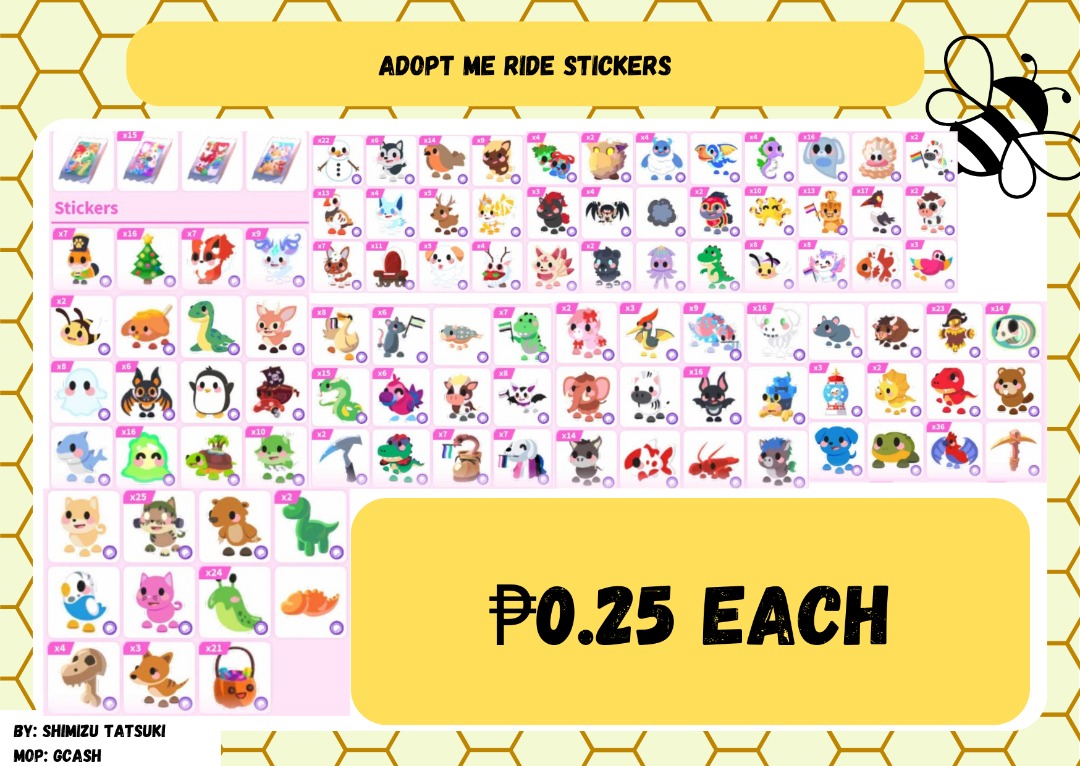 Adopt me stickers, Video Gaming, Video Games, Others on Carousell