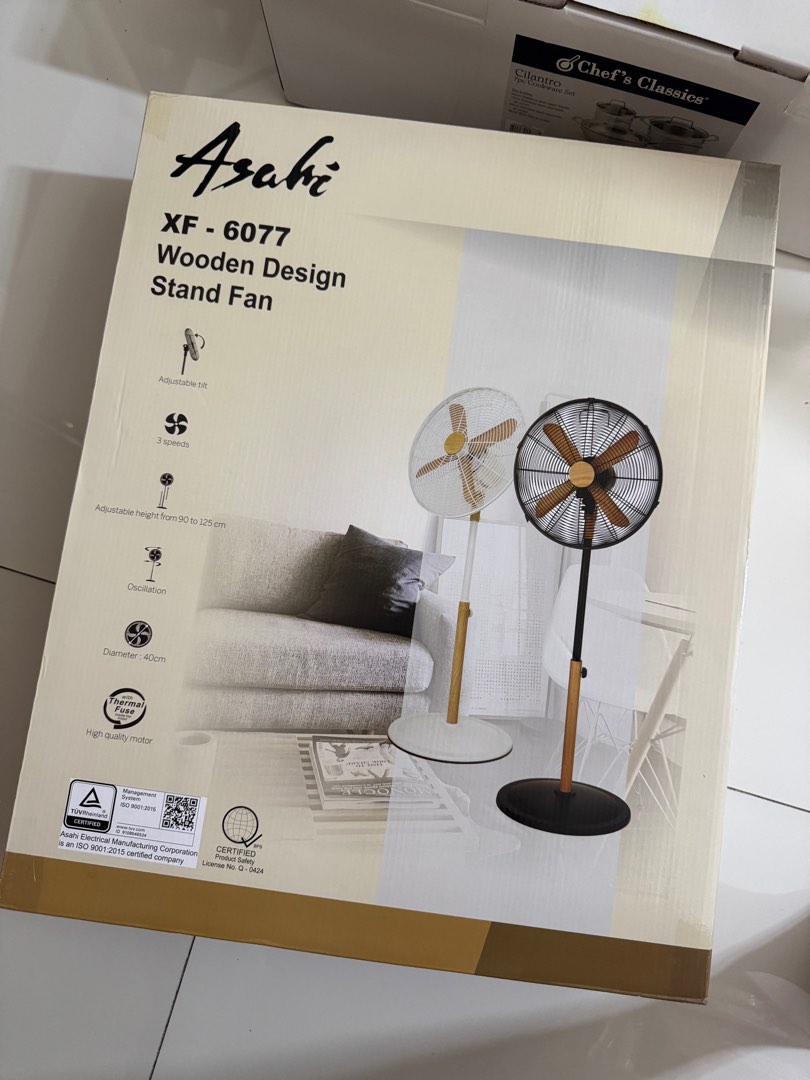 Asahi Wood Stand Fan XF-6077, Furniture & Home Living, Lighting & Fans ...