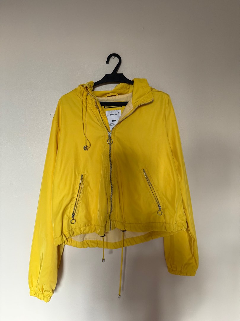 Bershka Yellow Parka/Rain jacket, Women's Fashion, Coats, Jackets and ...