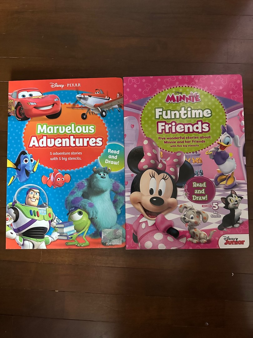 Big Disney Minnie Mouse and Pixar Storybooks with drawing stencils ($6 ...