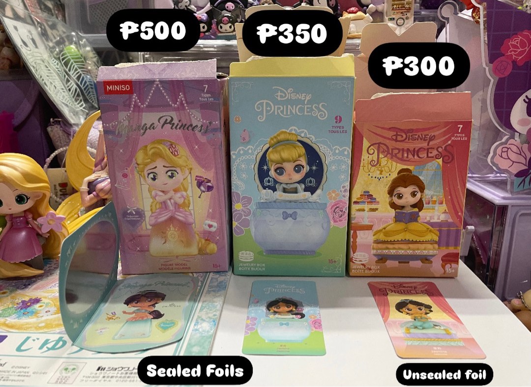 FREE SF IF TAKE ALL 3 official disney princess miniso blind boxes ...