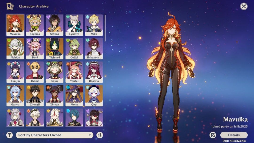 Genshin Impact Account (AR35) with Mauvika, Nahida, Zhongli, Tighnari ...