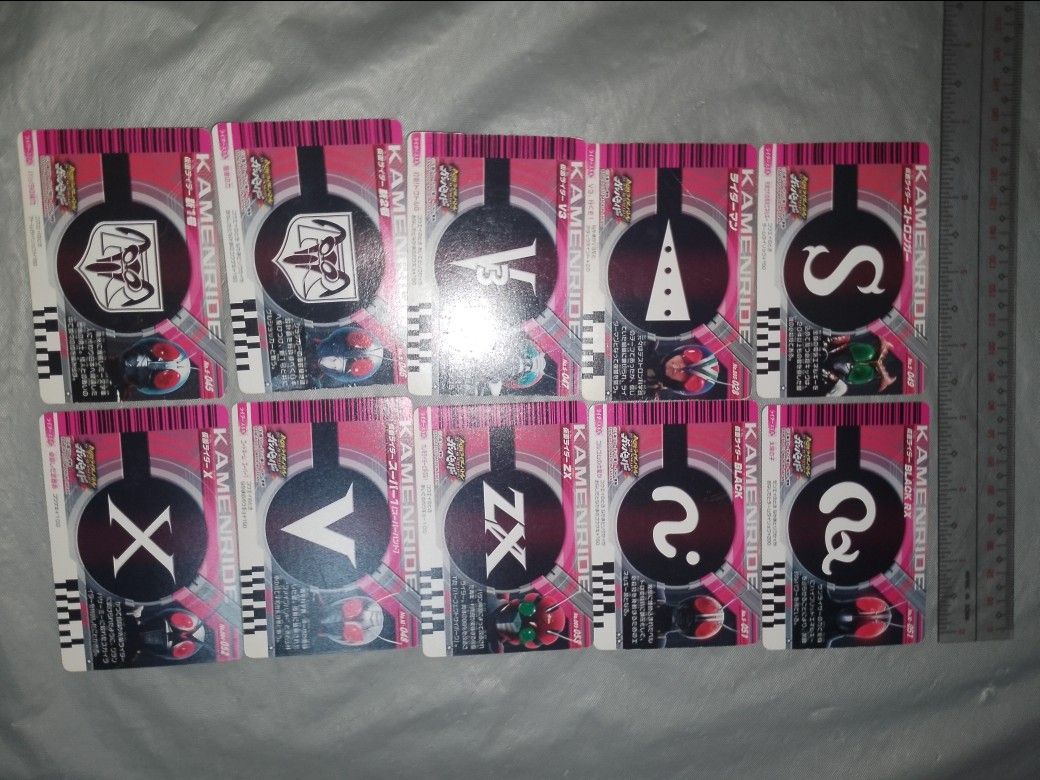 Kamen Rider Decade Showa Kamen Ride Cards 10 Pieces Set Ichigo V3 Black ...