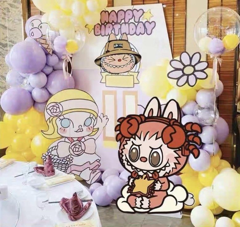 Labubu Space Molly birthday Decor party backdrop for birthday 100 days ...