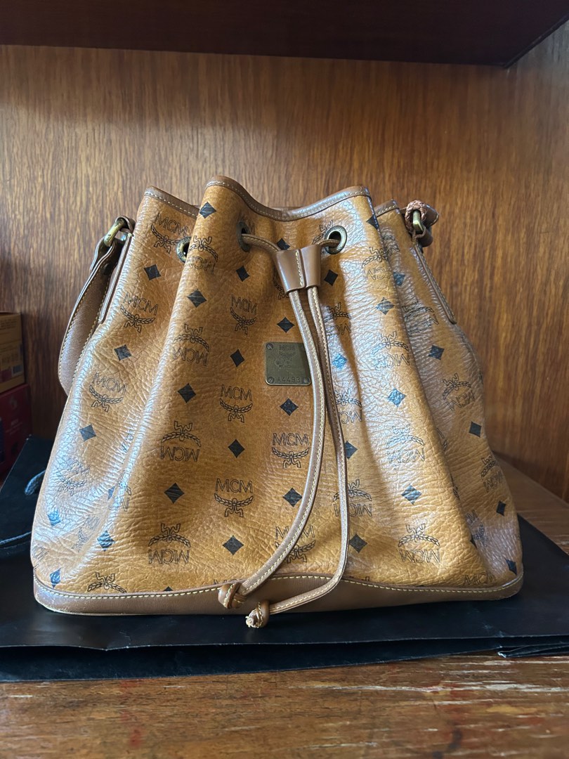 Mcm Drawstring Bucket Bag, Luxury, Bags & Wallets on Carousell