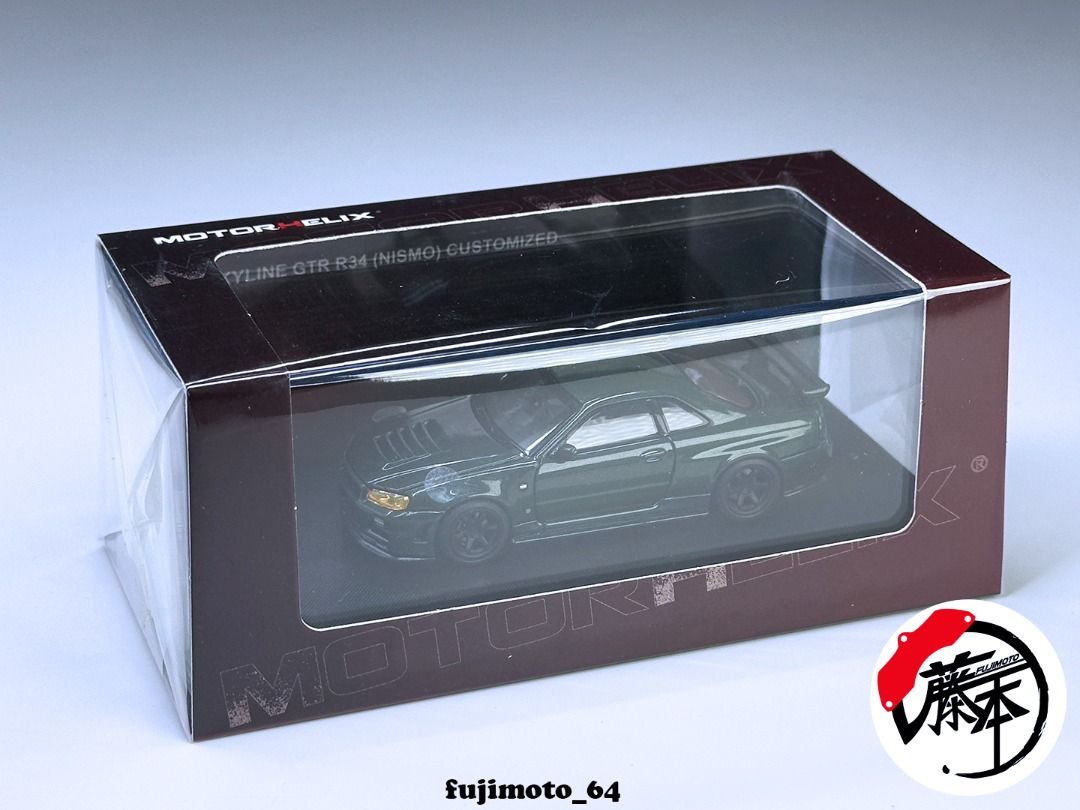 MOTOR HELIX 1/64 NISSAN SKYLINE GT-R (NISMO) R34 CRS VER, DARK GREEN, Hobbies & Toys, Toys ...