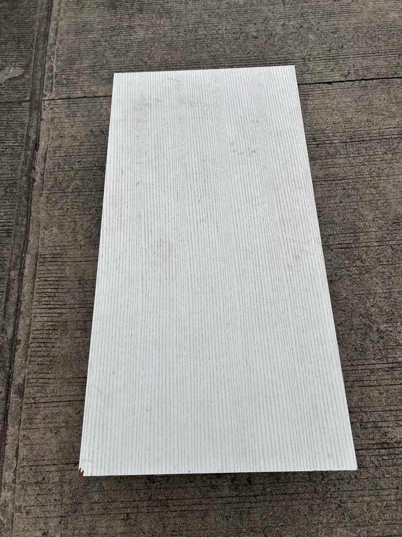 Nitori Modern White Rectangular Coffee Table with Stainless Steel Legs ...