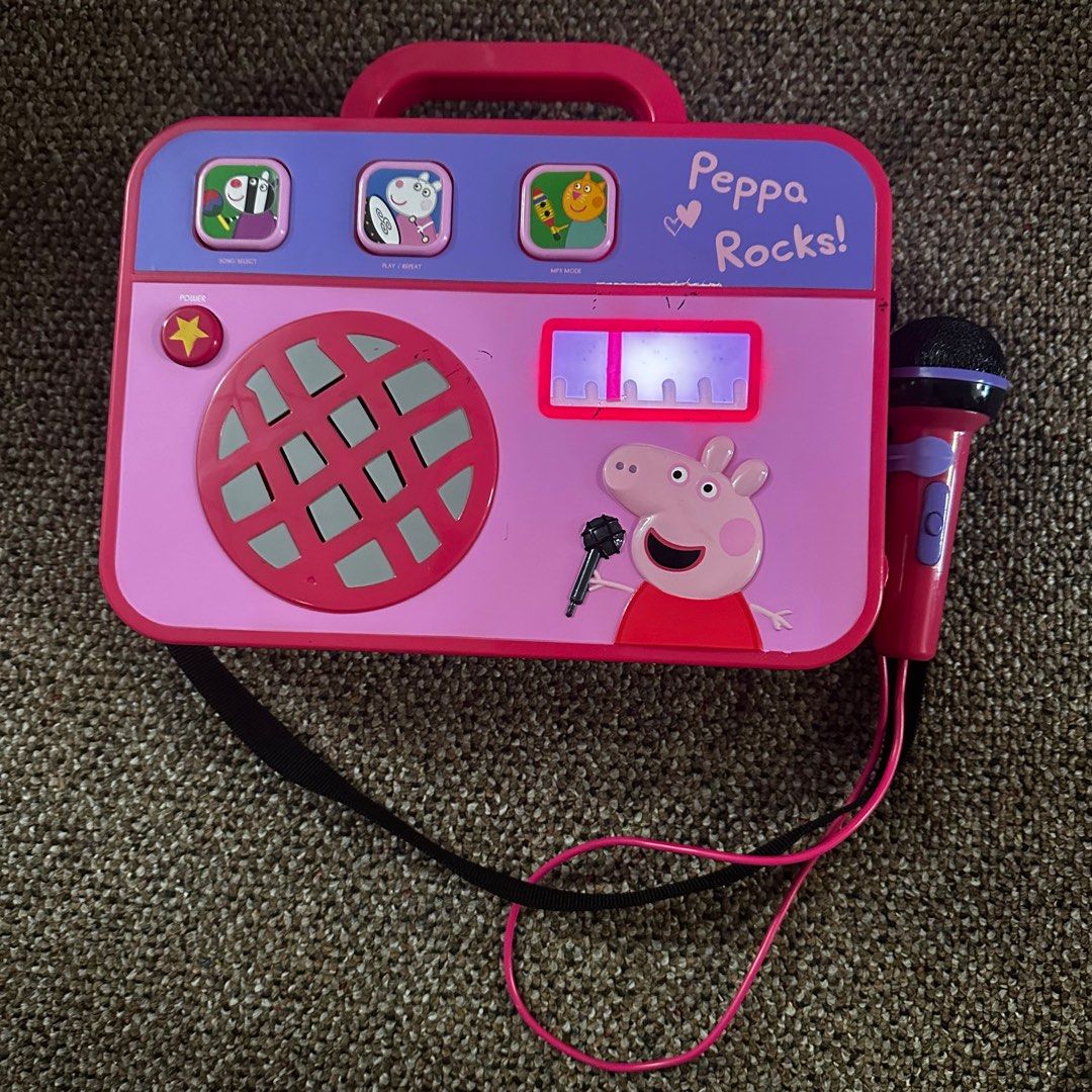 PEPPA PIG Peppa Rocks Sing Along Boom Box Radio with Microphone ...