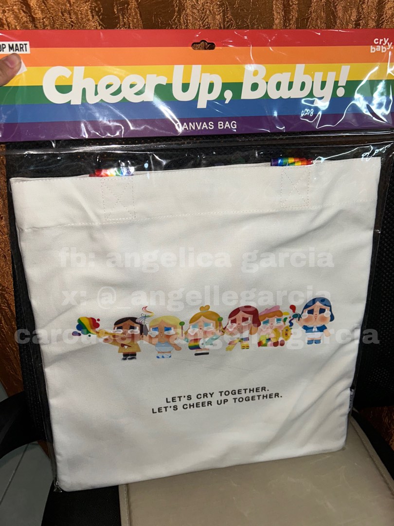 POP MART | Cry Baby Cheer Up, Baby! Canvas Tote Bag, Women's Fashion ...